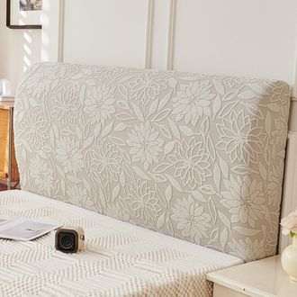 Generic Elastischer Flanellbezug mit Bettkopfteil Bezug Muster, Queen Kingsize Gr&ouml;&szlig;e, Kopfteil Bezug Staubschutzh&uuml;lle f&uuml;r Schlafzimmerdekoration Hellgrau Cal 