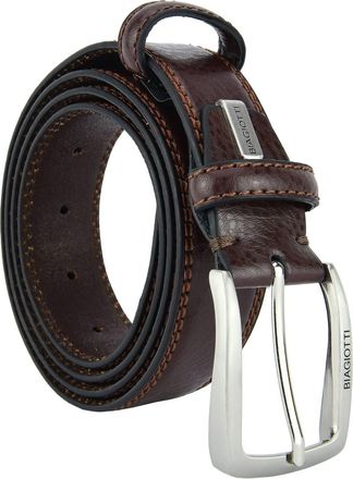 Laura Biagiotti Herren G&uuml;rtel - Echtes Leder, k&uuml;rzbar, nickelfreie Schnalle, 3.5 cm breit, Dunkelbraun