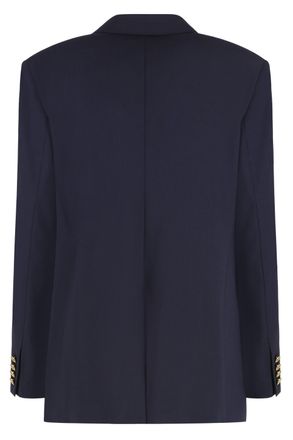 Polo Ralph Lauren Womens Double-Breasted Wool Blazer Blue Shell: Blazers Jacket