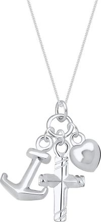 Elli Halskette Damen Anker Herz Kreuz Anhänger in 925 Sterling Silber