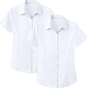 Generic T-shirts en coton pour femme sans repassage Chemise à manches courtes pour femme Chemise daffaires à manches courtes pour femmes et chemise à carreaux