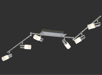 Trio 6-flammiger led Deckenstrahler clapton mit Glasschirmen, Breite 150cm