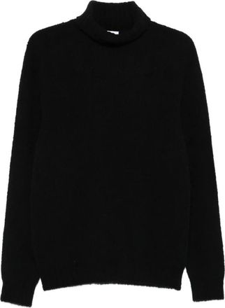 Scaglione Homme, Pulls, Noir, Taille: XL Pull Col Roulé Mélange de Laine Mérinos