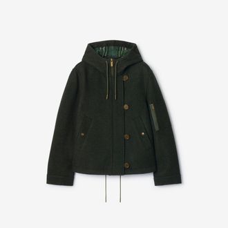Burberry Kapuzenjacke aus Wolle, Size: 06