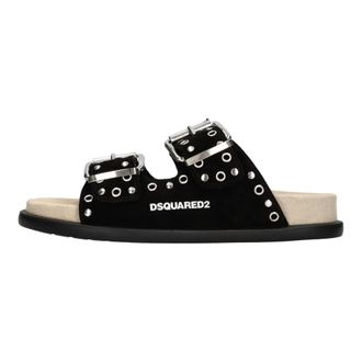 Dsquared2 Suede und Nietenbesetzte Mules - - Shoes - Damen - Schwarzk - 37 EU