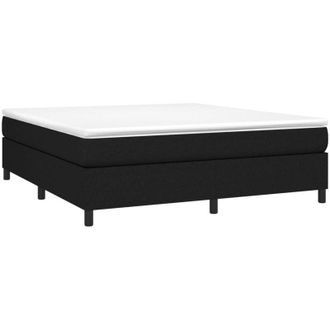 vidaXL Vidaxl - Cadre de lit &agrave; ressorts noir 180x200 cm - Tissu polyester - Pieds robustes pour stabilit&eacute; - Lattes en contreplaqu&eacute; pour soutien