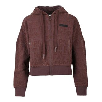 Emporio Armani Felpa con logo in velluto - - Sweatshirts & Hoodies - Damen - Rot - XS
