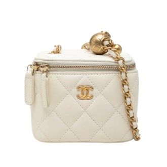 Chanel Sac bandouli&egrave;re mini matelass&eacute; en cuir dagneau Pre-owned - Femme - Pre-owned - Blanc - Taille: ONE Size