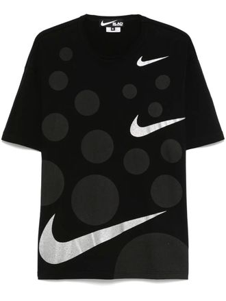 Comme Des Garçons x Nike t-shirt à logo Swoosh - Noir