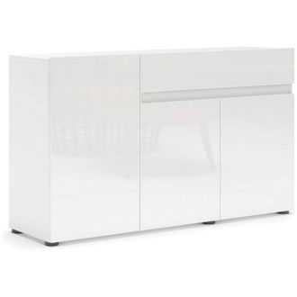 Dmora Anrichte Deodata, Sideboard mit 2 Regalen, 38x135x79h cm Wei&szlig;