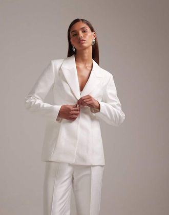 Asos Blazer structur&eacute; &agrave; poches profondes - Blanc