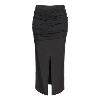 Pinko Unsichtbarer Leinen Stretchrock - - Skirts - Damen - Schwarzk - M