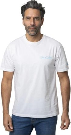 MC2 Saint Barth Homme, Tops, Blanc, Taille: S T-shirt blanc C&ocirc;te dAzur bleu