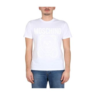 Moschino Homme, Tops, Blanc, Taille: L T-Chemises