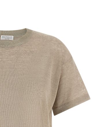 Brunello Cucinelli Linen-Viscose Crewneck Sweater - Beige