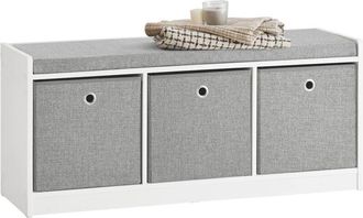 SoBuy Sobuy - Banc de Rangement avec Coussin Rembourré Meuble Entrée FSR65-DG