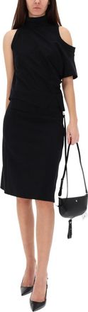 Courr&egrave;ges Asymmetrical Cotton T-Shirt - Black