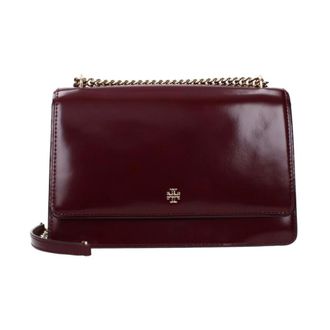 Tory Burch Femme, Sacs, Rouge, Taille: ONE Size Sac bandouli&egrave;re en cuir avec logo frontal et fermeture &agrave; bouton