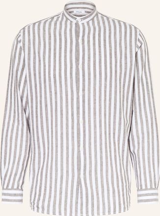 Paul Paul Hemd Comfort Fit Mit Leinen Und Stehkragen gruen