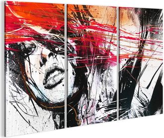 Islandburner Bild Bilder auf Leinwand Street Art Frau wie Banksy Splatter Wandbild, Poster, Leinwandbild JZQ