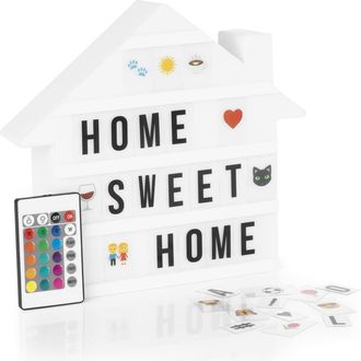 Easymaxx LED-Leuchtkasten Light Box - Für individuelle Textbotschaften | Mega-Set mit 150 bunten Emojis und 173 austauschbaren Buchstaben, Zahlen und Symbolen 