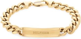 Tommy Hilfiger Jewelry Bracelet et Collier en chaîne pour Homme en Acier inoxydable doré,BRACELET