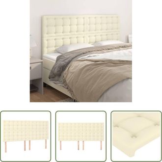 vidaXL vidaXL Bettkopfteil - Kopfteil Creme 200x5x118/128 cm Kunstleder