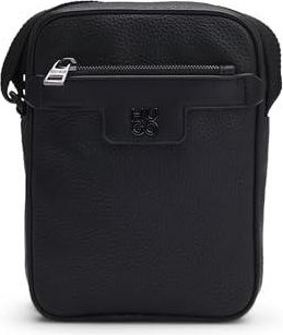 HUGO BOSS Hommes Nesh R NS Zip Sac reporter en similicuir grain&eacute; &agrave; logo revisit&eacute;