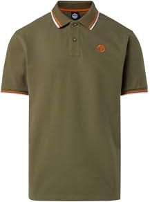 North Sails Polo avec d&eacute;tails ray&eacute;s, Deep Green, 4XL
