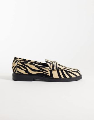 Steve Madden Adison mocassin imprim&eacute; z&egrave;bre taupe-Multi