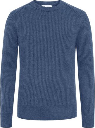 FTC Softer Kaschmirpullover mit Rippbündchen und O-Neck in