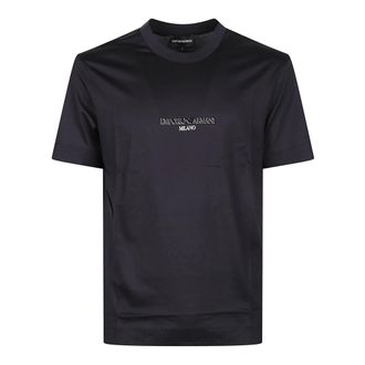 Emporio Armani Homme, Tops, Bleu, Taille: XL T-shirt &agrave; logo imprim&eacute;