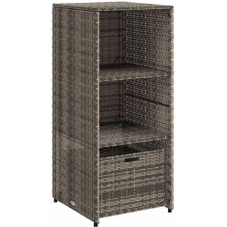 vidaXL Gartenschrank Grau 50x55x115 cm Poly Rattan - Vidaxl