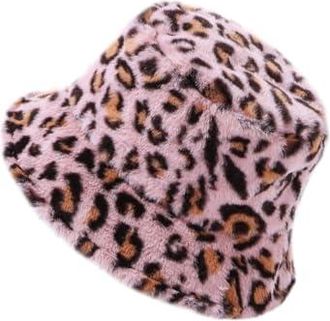 Valiclud Bob L&eacute;opard dhiver en Peluche Doux Taille M Bob Femme Chaud et L&eacute;ger pour Automne et Hiver Bonnet de P&ecirc;cheur en Polyester Confortable Style et Origina
