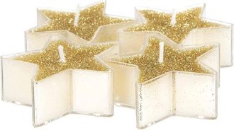 F&eacute;&eacute;ric Lights & Christmas Feeric Lights & Christmas - Kerze Flache Kerze glitzerstern x4 golden