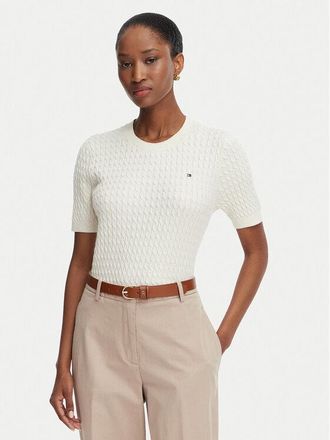 Tommy Hilfiger Pullover Cable Fine WW0WW41787 Creme Regular Fit