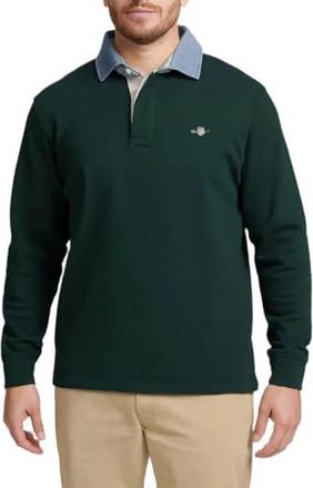 GANT Reg Chambray Heavy Rugger Polo, Vert, 4XL Hommes