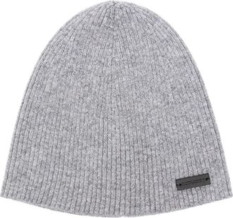 Saint Laurent Gerippte Mütze - Grau