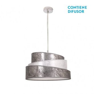 Fabrilamp Fabrilamp - Moderne Pendelleuchte Silber und Wei&szlig; 40 cm Durchmesser. 3xE27. Dimmbarx40cm