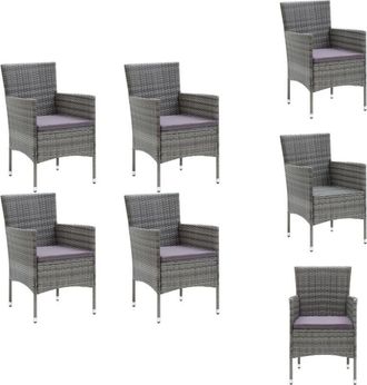 vidaXL Garten-Essst&uuml;hle 4 Stk. Poly Rattan Grau - Gartenst&uuml;hle - Outdoor M&ouml;bel - Rattan Gartenm&ouml;bel - Set Von 4 St&uuml;hlen - Esszimmerst&uuml;hle