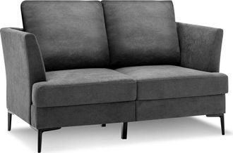 Costway Doppelsofa 2 Sitzer modern, Stoffsofa Polstersofa Sofa grau f&uuml;r 2-3 Personen, Loungesofa Couch im Wohnzimmer, Schlafzimmer - Costway