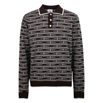 Casablanca Homme, Pulls, Brun, Taille: M Polo &agrave; manches longues avec logo
