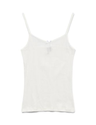 Vero Moda Damen Vmlisa Pointelle Singlet Top JRS Noos, Snow White, Small