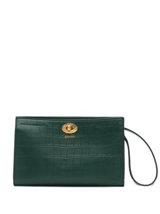Burberry Cotswolds Clutch mit Kroko-Effekt - Gr&uuml;n