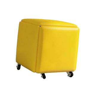 Generic Stapelbare stapelbare Ottoman-Hocker, 5-in-1-Sitzw&uuml;rfel aus PU-Leder mit Lenkrollen, for Wohnzimmer, Esszimmer, Schlafzimmer(Color 5,45x45cm)