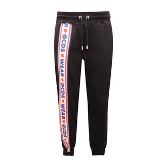 GCDS Sweatpants mit Frontprint - - Trousers - Herren - Schwarzk - L