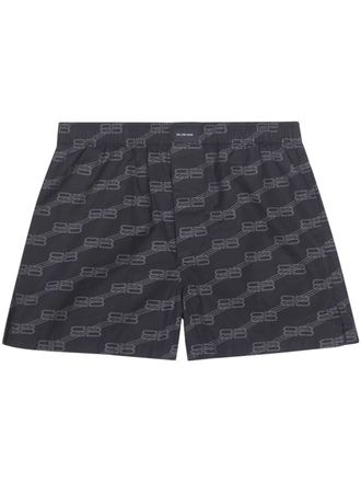 Balenciaga short court &agrave; logo BB - Noir