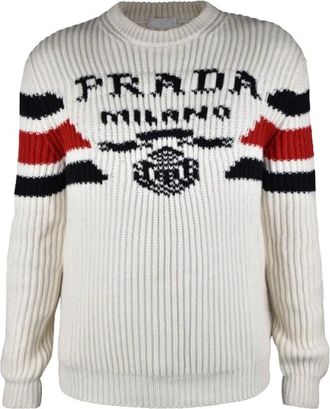 Prada Rundhals-Pullover - - Knitwear - Herren - Wei&szlig; - XL