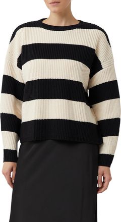 Comma Ringelpullover aus Grobstrick mit dezenten Pailletten