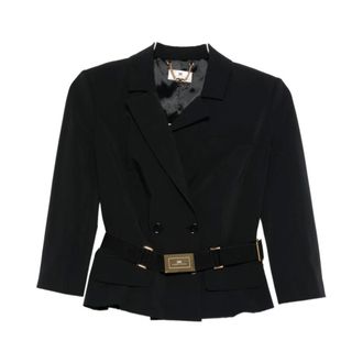 Elisabetta Franchi Femme, Vestes, Noir, Taille: 40 FR Blazer